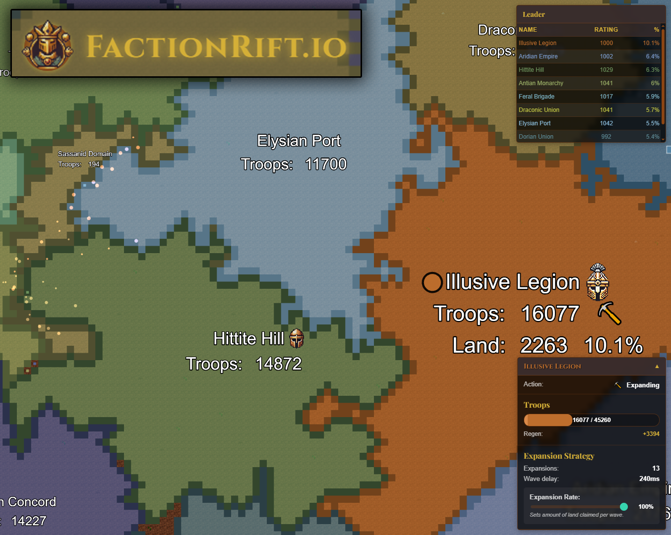 FactionRift.io - Multiplayer Territory Conquest Strategy Game
